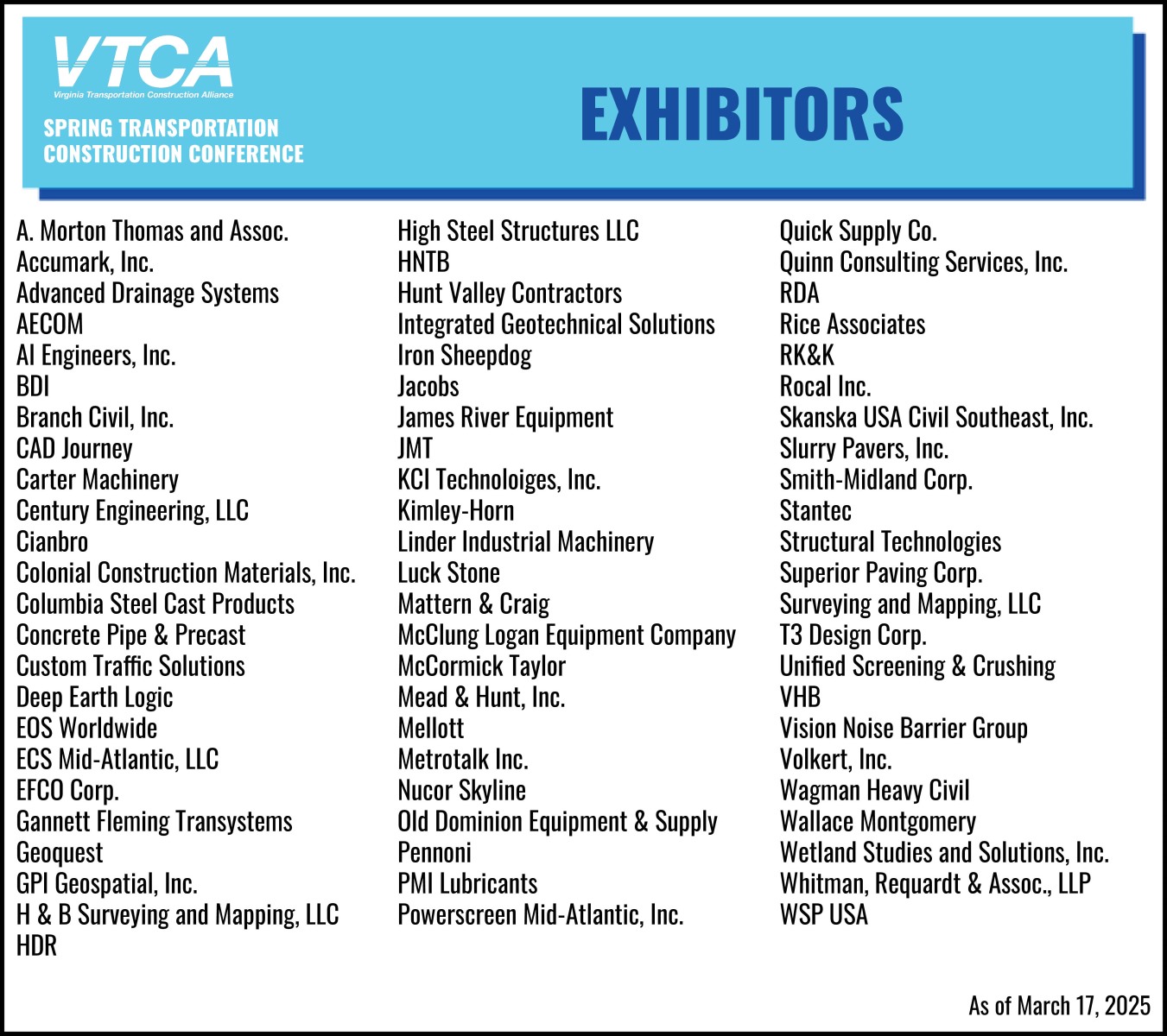 STCC Exhibitors - Virginia Transportation Construction Alliance