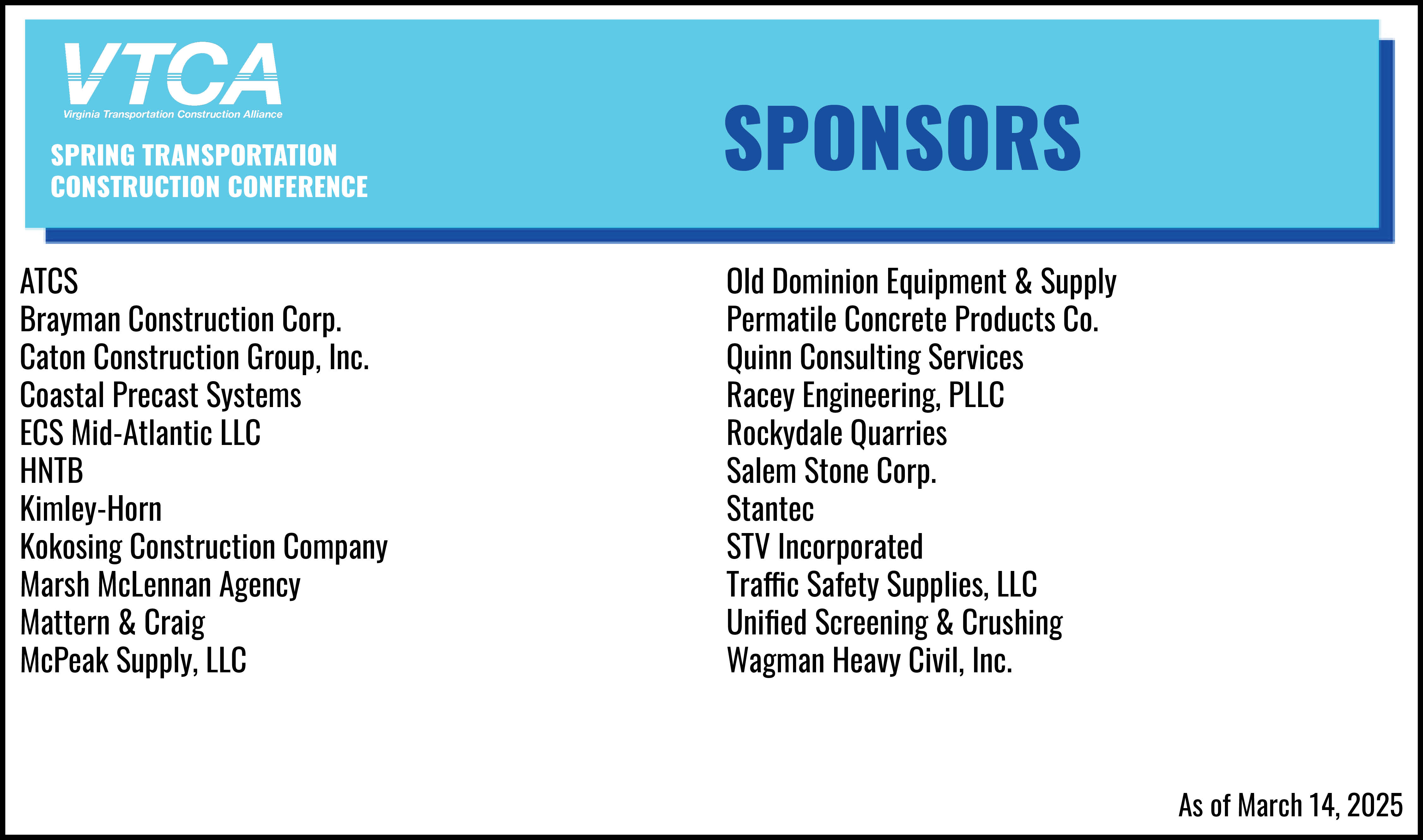 STCC Sponsorship - Virginia Transportation Construction Alliance
